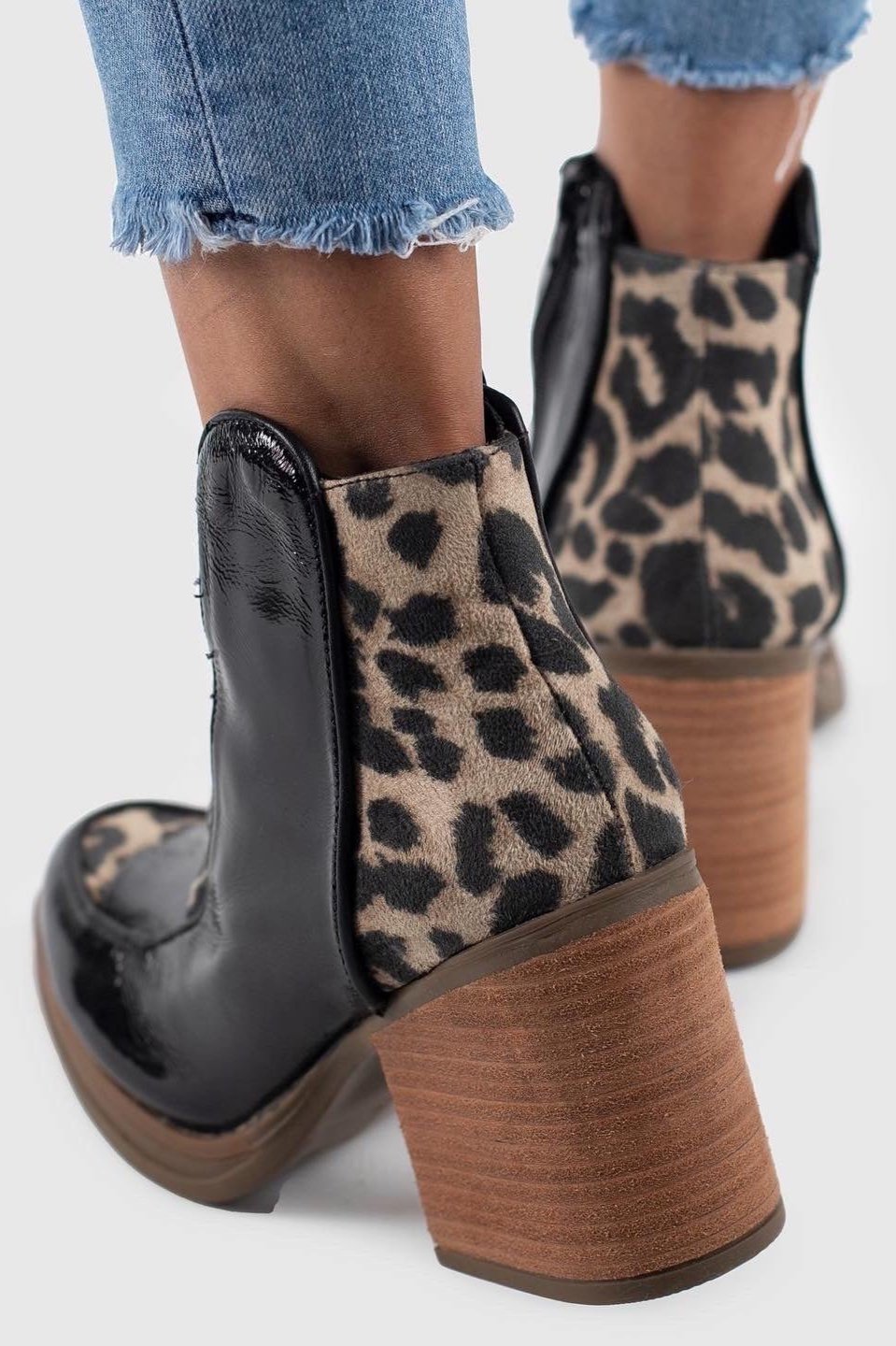 Botines Oslo Negro Animal Print – Coco Calzados